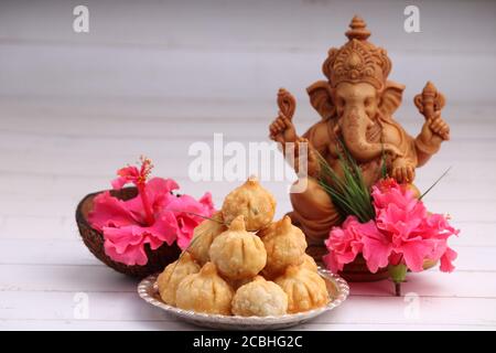 Homemade Lord Ganesha idol for Ganesh Chaturthi Festival using ...