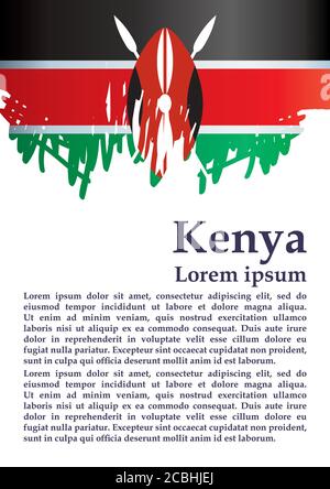 Flag of Kenya, template for the award, an official document with a flag ...