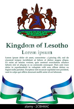 Flag of Lesotho, Kingdom of Lesotho. Template for award design, an ...