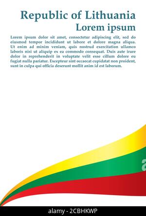 Flag of Lithuania, Republic of Lithuania. Template for award design, an ...