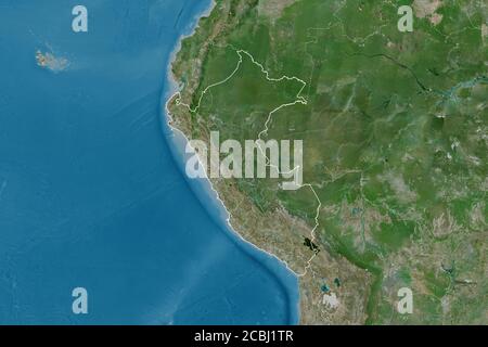 Extended area of Peru with country outline, international and regional ...