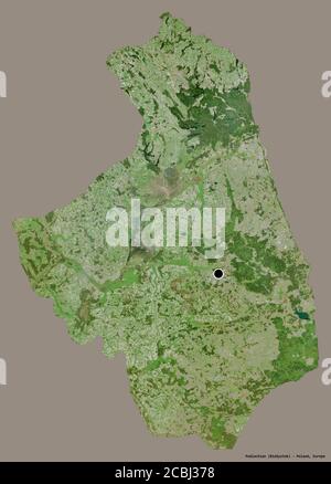 Shape of Podlachian, voivodeship of Poland, with its capital isolated ...