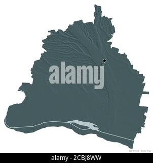 Shape of Dolj, county of Romania, and its capital. Distance scale ...
