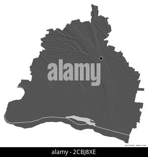 Dolj, county of Romania. Bilevel elevation map with lakes and rivers ...
