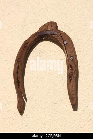 Natural wood rake or fork made from one tree branch and two single ...