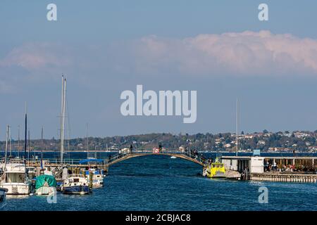 Geneva, Switzerland - April 14, 2019: Paragliding in Swiss Alps over ...