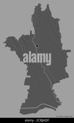 Olt, county of Romania. Bilevel elevation map with lakes and rivers ...