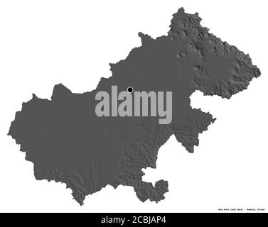 Satu Mare, county of Romania. Bilevel elevation map with lakes and ...