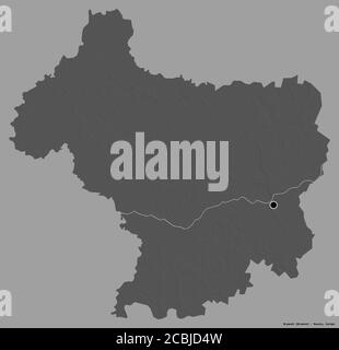 Bryansk, region of Russia. Bilevel elevation map with lakes and rivers ...