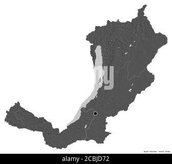Buryat, republic of Russia. Bilevel elevation map with lakes and rivers ...