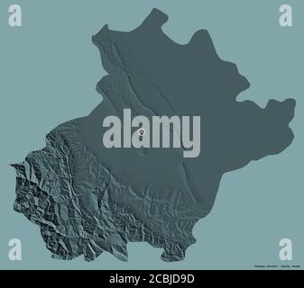 Ingush, republic of Russia. Solid color shape. Locations and names of ...