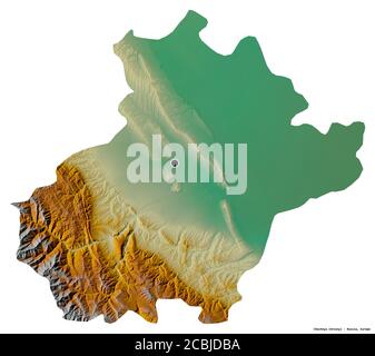 Shape of Chechnya, republic of Russia, and its capital. Distance scale ...