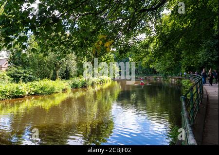 Boating on the River Wansbeck, Morpeth, Northumberland, UK Stock Photo ...