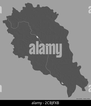 Kursk, region of Russia. Bilevel elevation map with lakes and rivers ...
