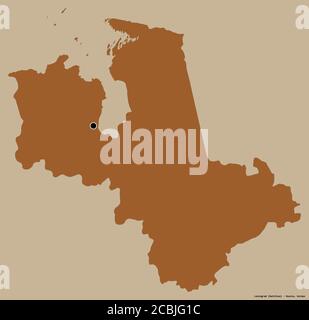 Leningrad, region of Russia. Solid color shape. Locations of major ...