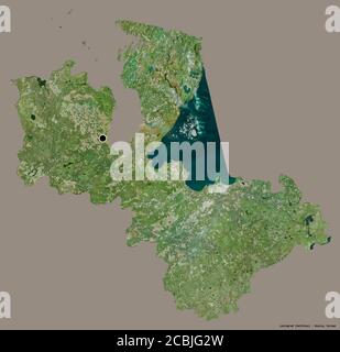 Leningrad, region of Russia. Solid color shape. Locations of major ...