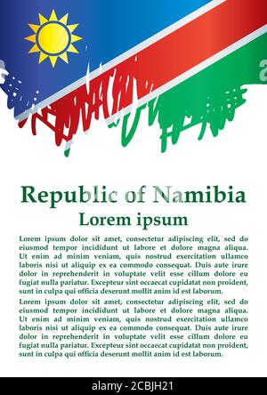 Flag of Namibia, Republic of Namibia. Template for award design, an ...
