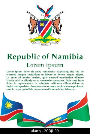 Flag of Namibia, Republic of Namibia. Template for award design, an ...