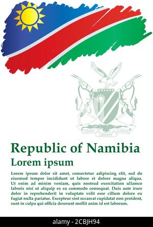 Flag of Namibia, Republic of Namibia. Template for award design, an ...