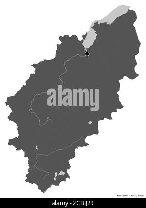 Pskov, region of Russia. Bilevel elevation map with lakes and rivers ...