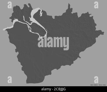 Samara, region of Russia. Solid color shape. Locations of major cities ...