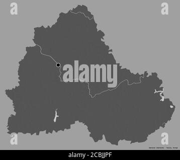 Smolensk, region of Russia. Bilevel elevation map with lakes and rivers ...