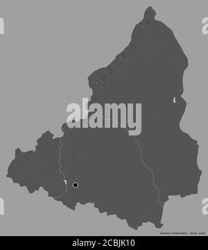 Sverdlovsk, region of Russia. Bilevel elevation map with lakes and ...
