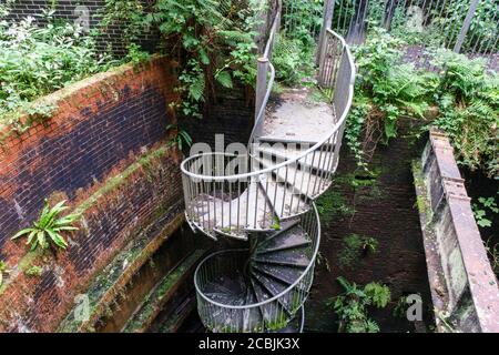 Spiral staircase leading to Wheelpit for Brindley's pumping system at ...