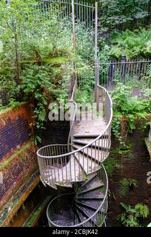 Spiral staircase leading to Wheelpit for Brindley's pumping system at ...