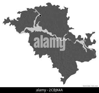 Tatarstan, republic of Russia. Bilevel elevation map with lakes and ...