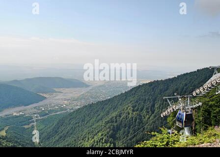 Tufandag mountain resort with cable car in Azerbaijan Stock Photo - Alamy