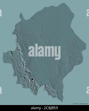 'Asir, region of Saudi Arabia. Solid color shape. Locations and names ...