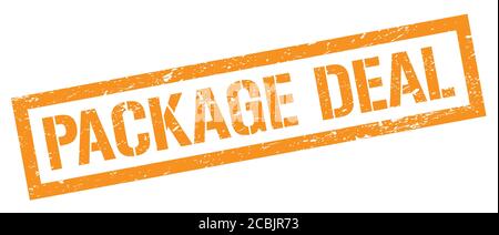 PACKAGE DEAL orange grungy rectangle stamp sign Stock Photo - Alamy