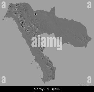 Tabuk, region of Saudi Arabia. Bilevel elevation map with lakes and ...