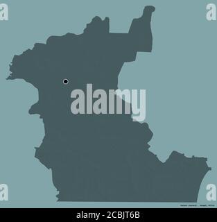 Kaolack, region of Senegal. Solid color shape. Locations of major ...