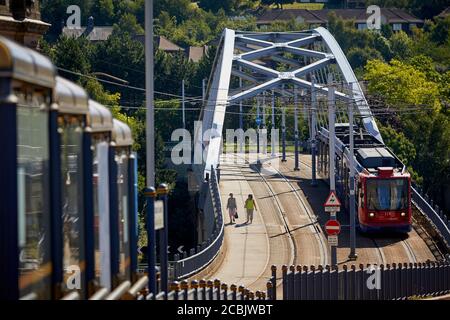 Park Square Bridge or Supertram Bridge prominent bridge Sheffield ...