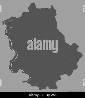 Zapadno-Backi, district of Serbia. Bilevel elevation map with lakes and ...