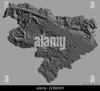 Gorenjska, statistical region of Slovenia. Bilevel elevation map with ...