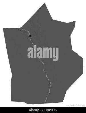 Hiiraan, region of Somalia. Bilevel elevation map with lakes and rivers ...