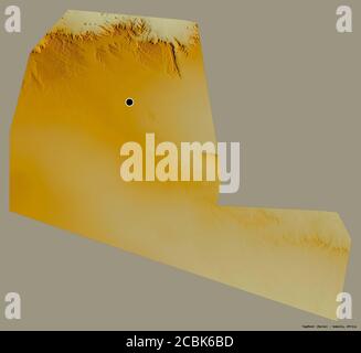 Togdheer, region of Somalia. Solid color shape. Locations and names of ...