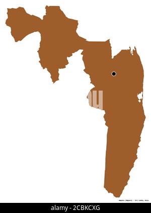 Shape of Ampara, district of Sri Lanka, with its capital isolated on a ...