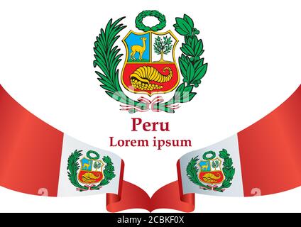 Flag of Peru, Republic of Peru. Template for award design, an official ...