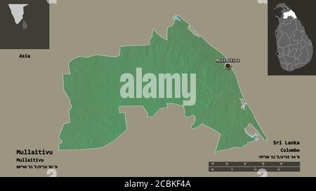 Shape of Mullaitivu, district of Sri Lanka, with its capital isolated ...