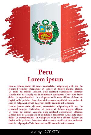Flag of Peru, Republic of Peru. Template for award design, an official ...