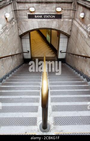 Entrance to Bank Station underground station, City of London, UK Stock ...