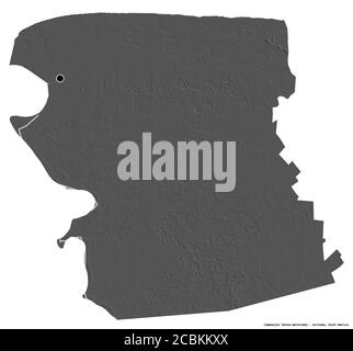 Commewijne, district of Suriname. Bilevel elevation map with lakes and rivers Stock Photo - Alamy