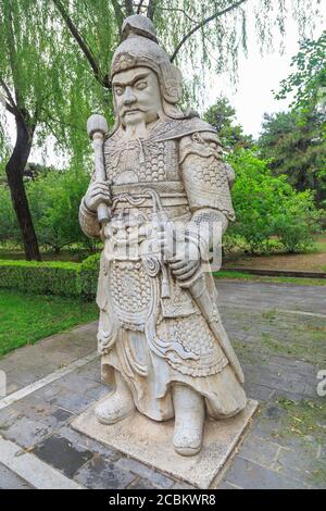 Stone warrior, soldier, Ming tombs, China, c.1910 Stock Photo - Alamy