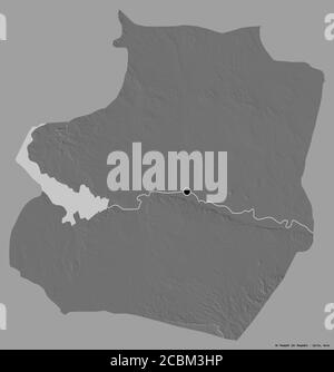 Ar Raqqah, province of Syria. Bilevel elevation map with lakes and ...
