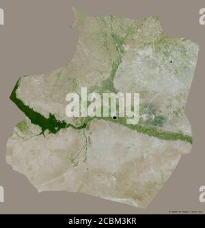 Map of Al-Raqqah, Syria, satellite view map in 3d . Black and white ...