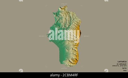 Area of Lattakia, province of Syria, isolated on a solid background in ...